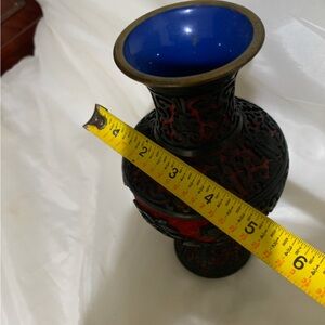 Accents | Striking Red And Black Decorative Vase | Poshmark